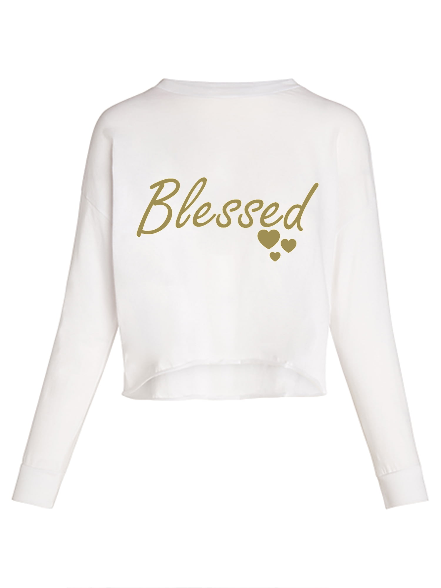 Christian Clothing Blessed Crop Tops for Women Long Sleeve Graphic Tees ...