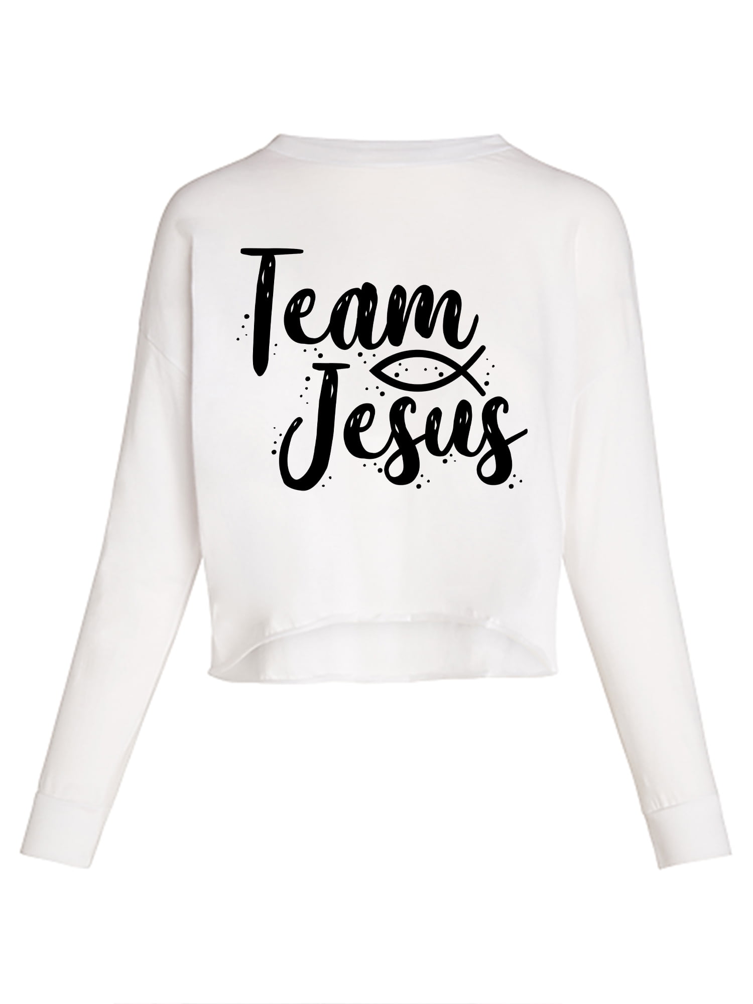 Christian Clothing Team Jesus Crop Tops for Women Long Sleeve Graphic ...