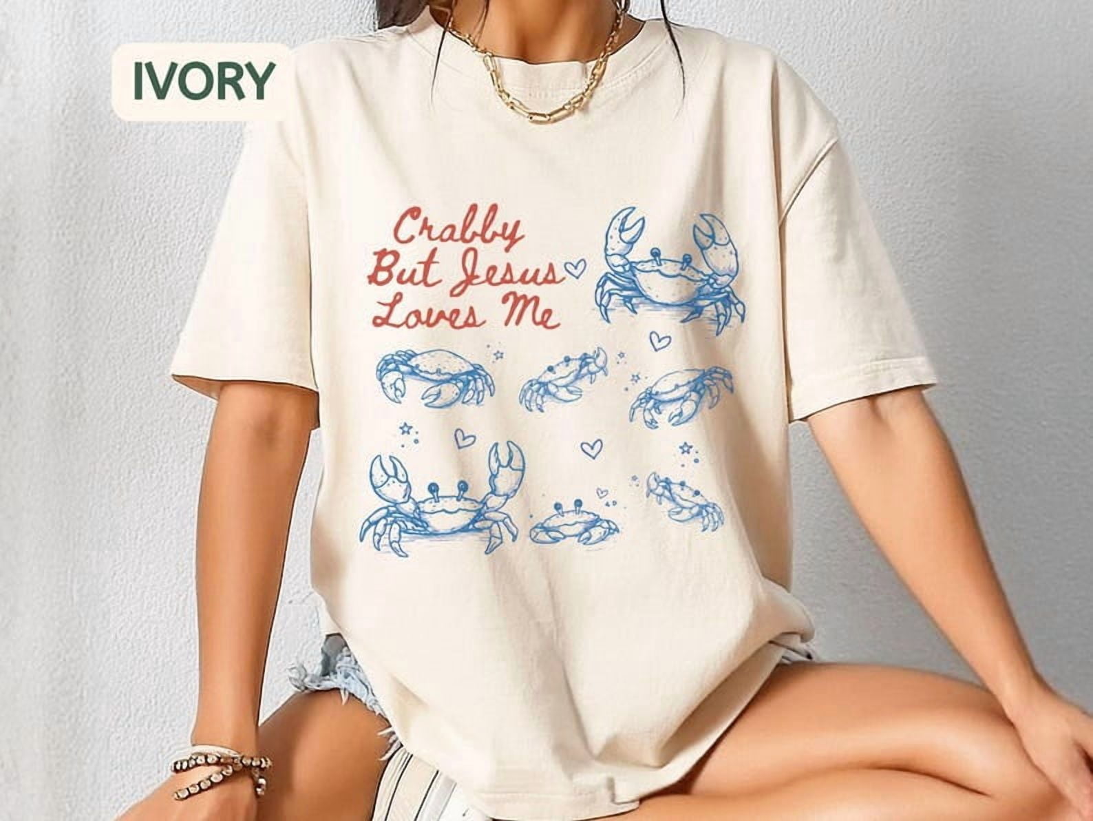 Christian Coastal Tee, Jesus Loves Me Shirt, Crab Shirt for Women ...