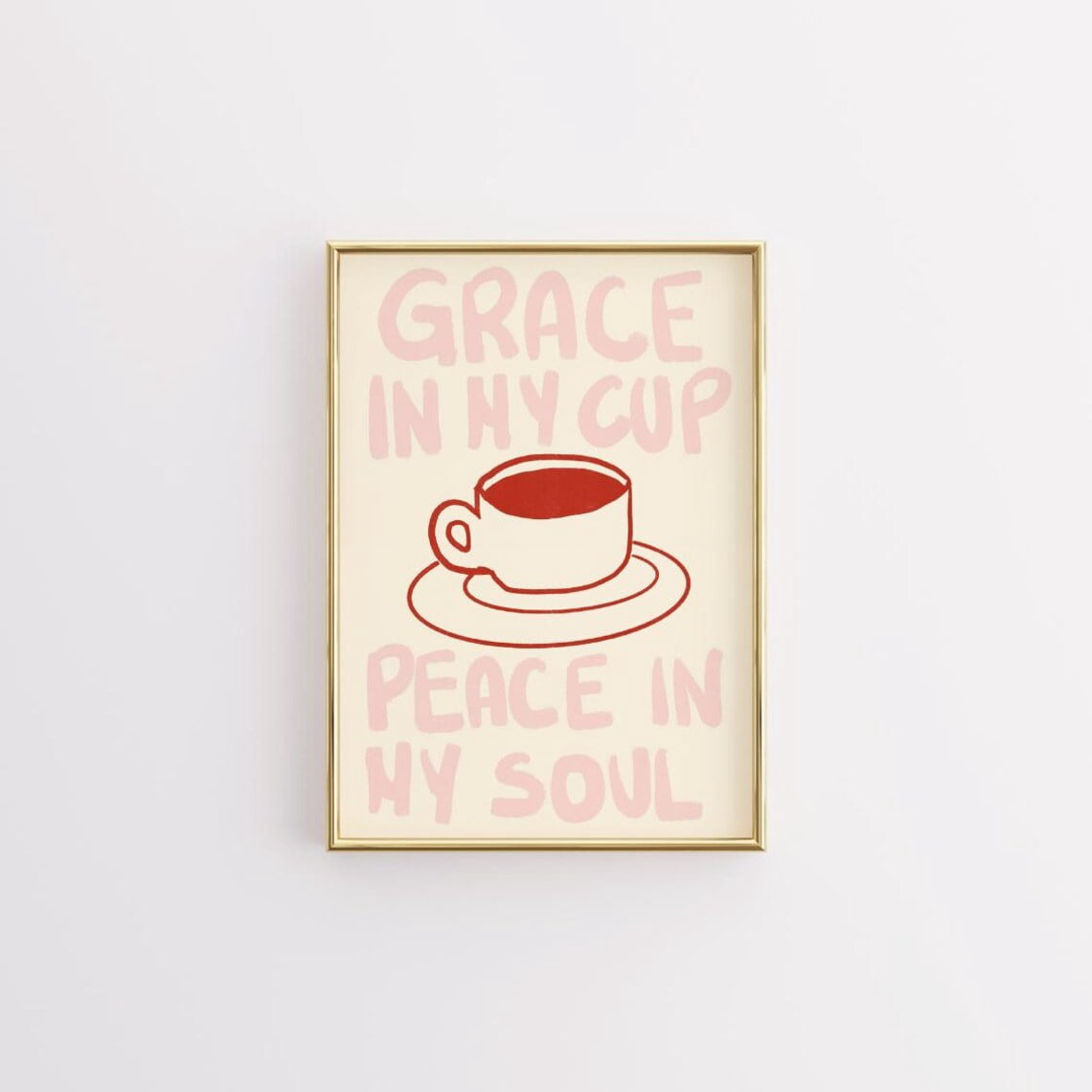 Christian Coffee Grace In My Cup Faith Poster Unframed Paper Print ...