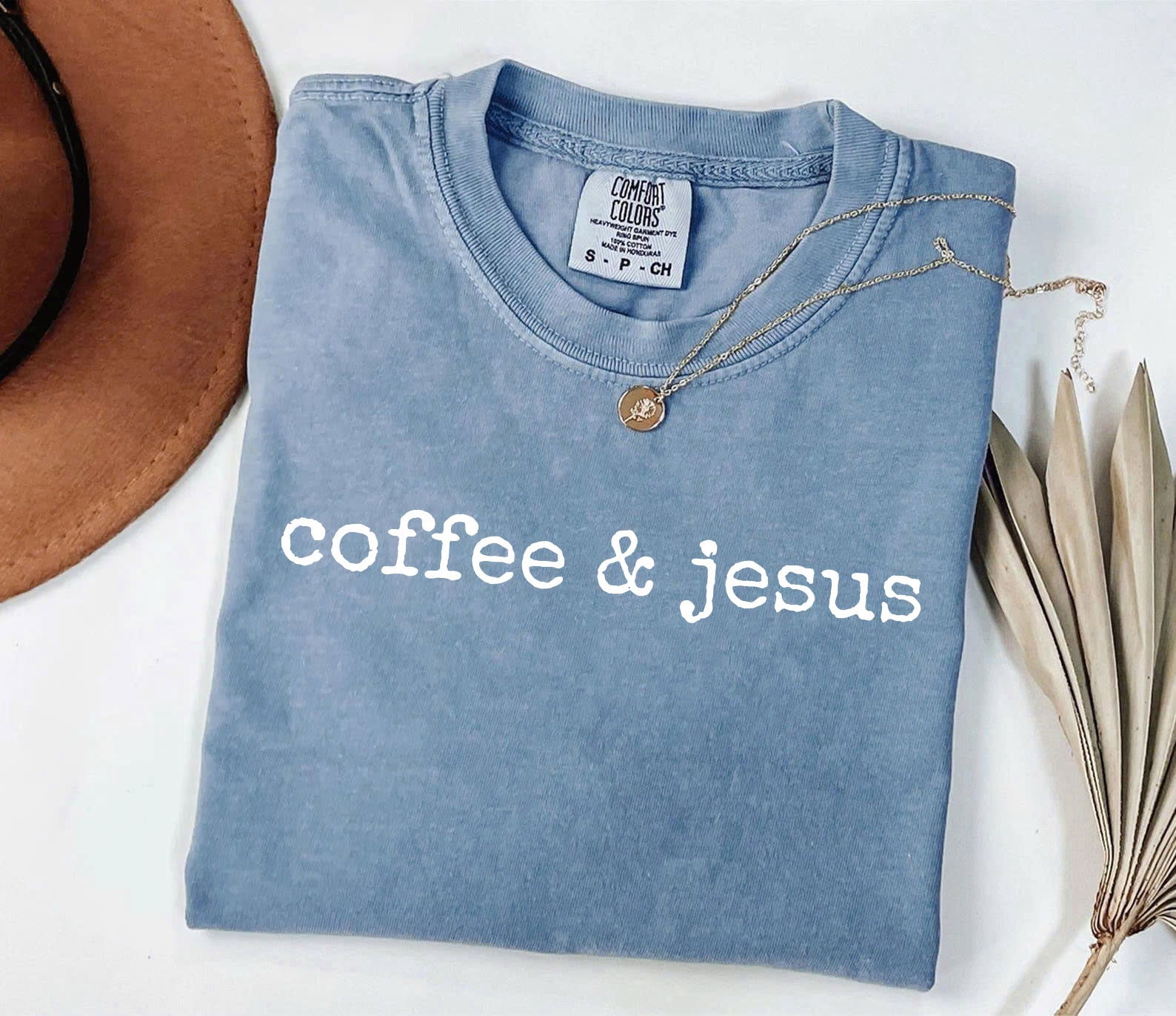Christian Coffee Shirt – Comfort Colors® Faith & Jesus Tee, Bible Verse ...