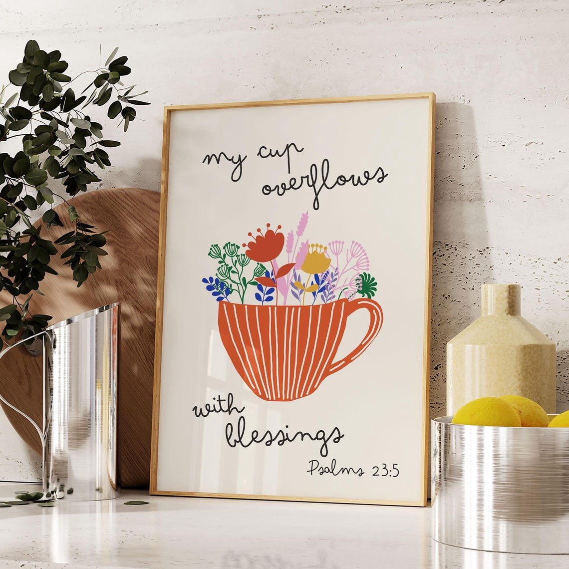Christian Coffee or Tea Bible Verse Floral Mug Scripture Kitchen Decor ...