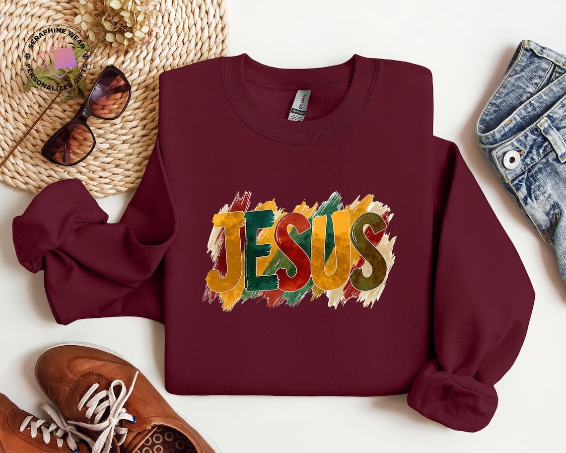 Christian Colorful Jesus Sweatshirt, Bible Verse Hoodie, Religious ...