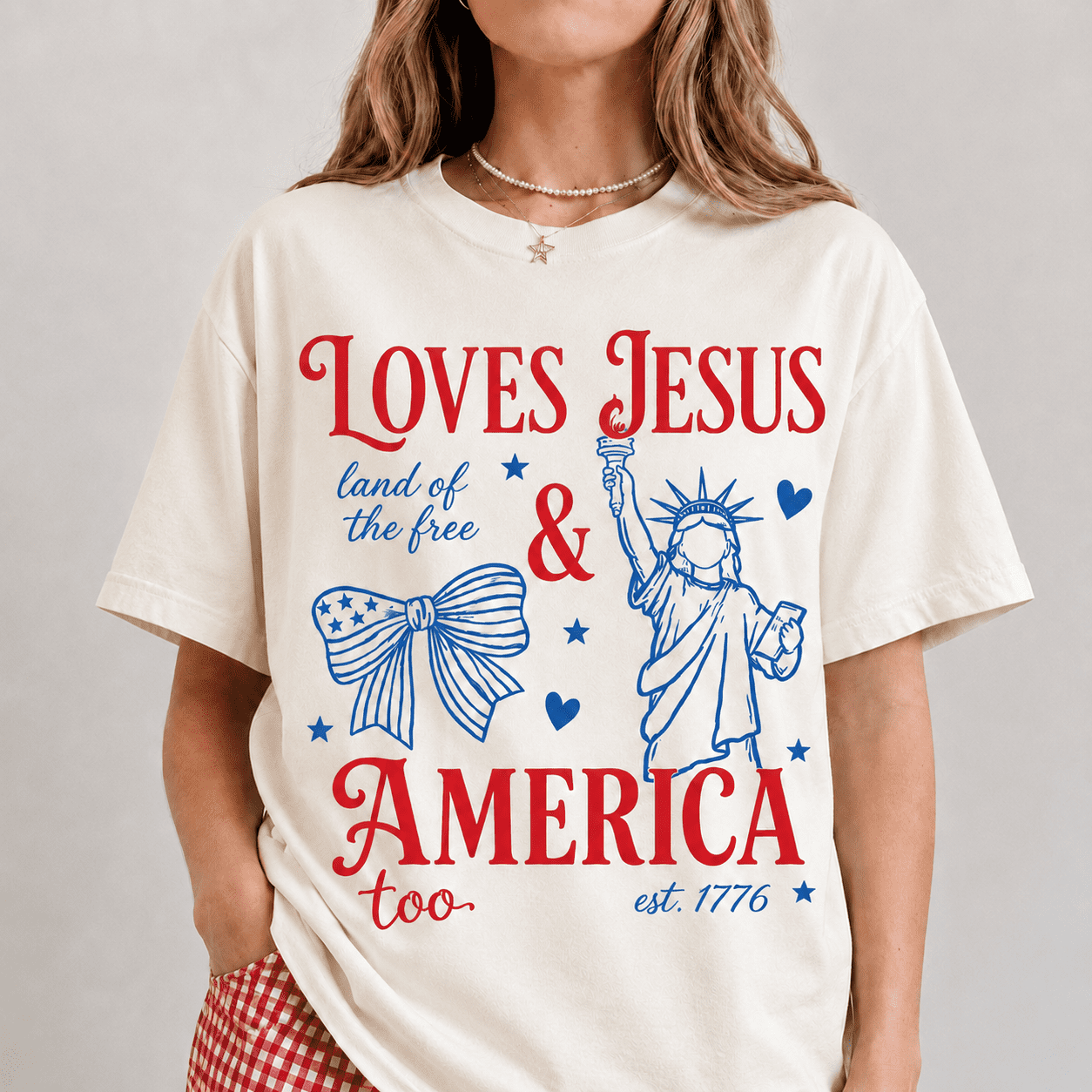 Christian Comfort Colors Shirt, Loves Jesus And America Too Est 1776 ...