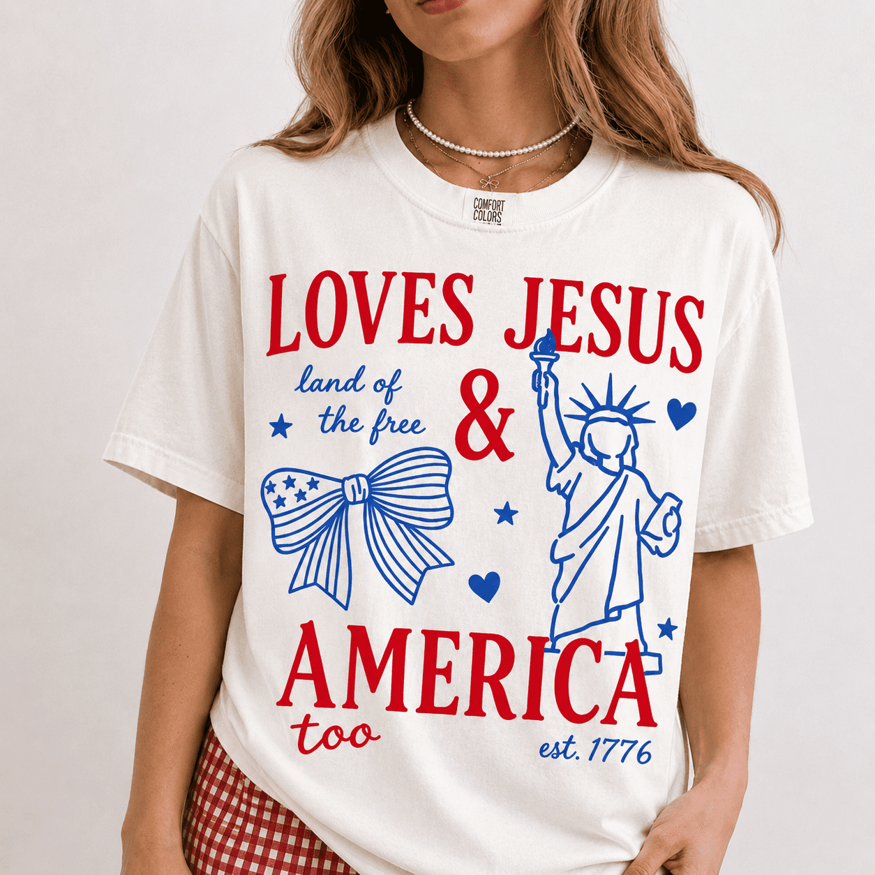 Christian Comfort Colors Shirt, Loves Jesus And America Too Tee, Cute ...