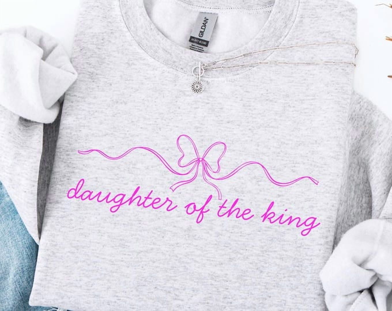 Christian Coquette Sweatshirt: Pink Bow Daughter Of The King, Trendy ...