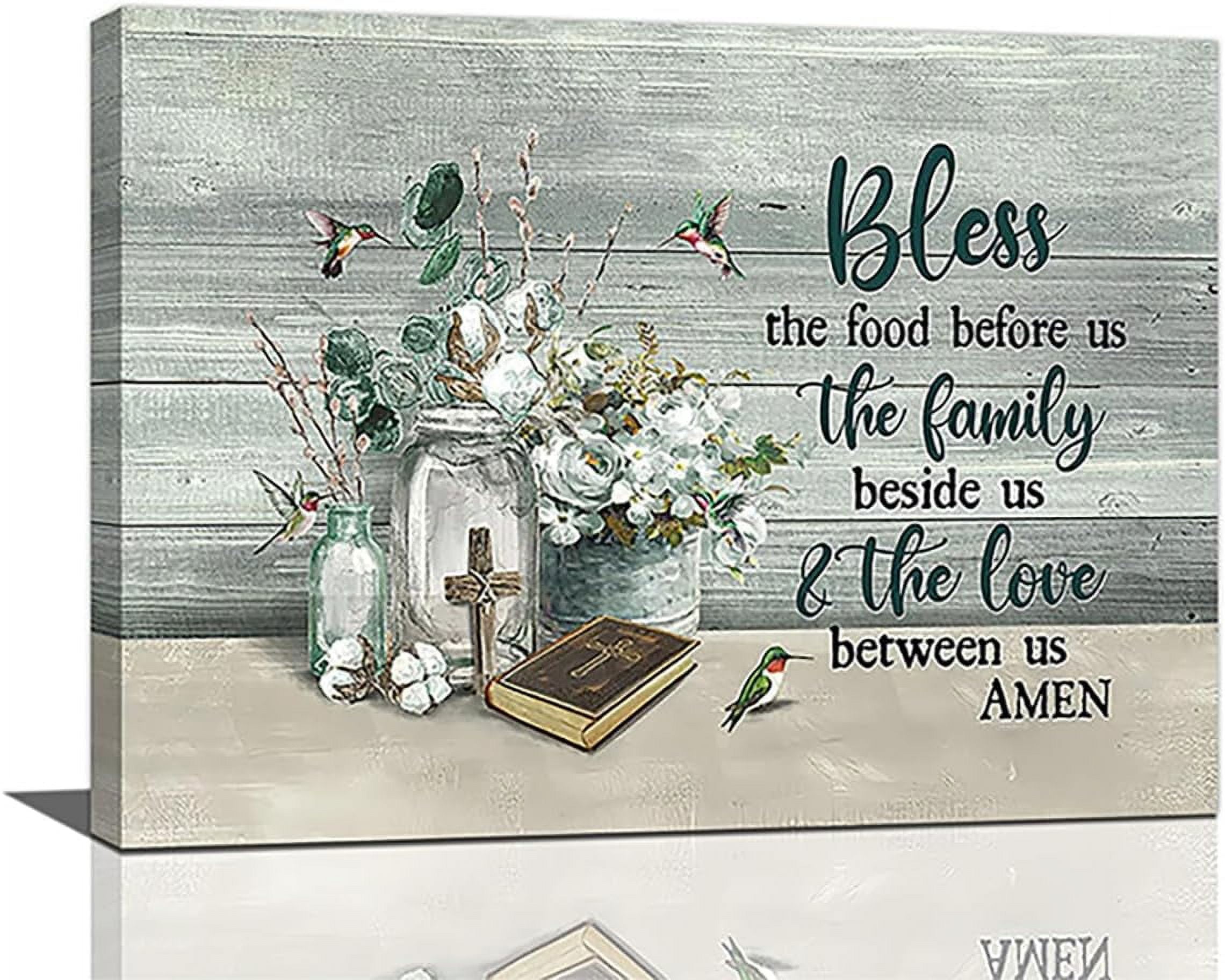 Christian Cotton Wall Art Rustic Floral Wall Decor Religious Scripture ...
