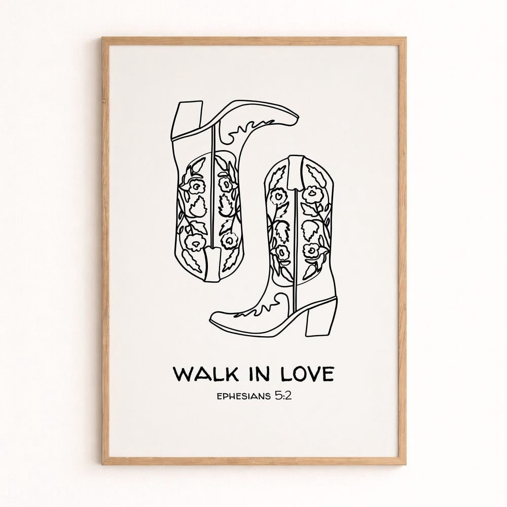 Christian Cowgirl Wall Art Print Walk in Love Bible Verse for Western ...