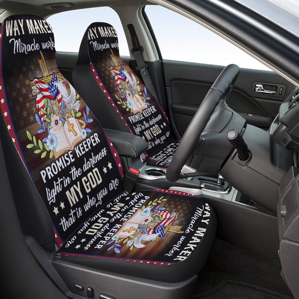 Christian Cross American flag Way Maker Miracle Worker My God That Is ...