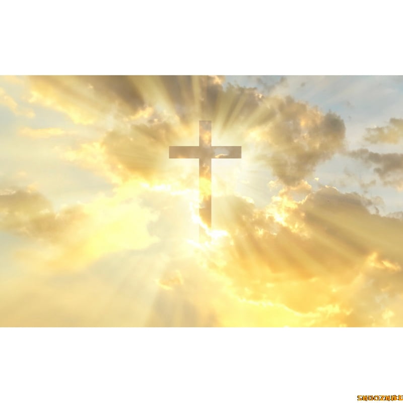 Christian Cross Backdrop Holy Lights Heav Sky Clouds Lord Pray ...