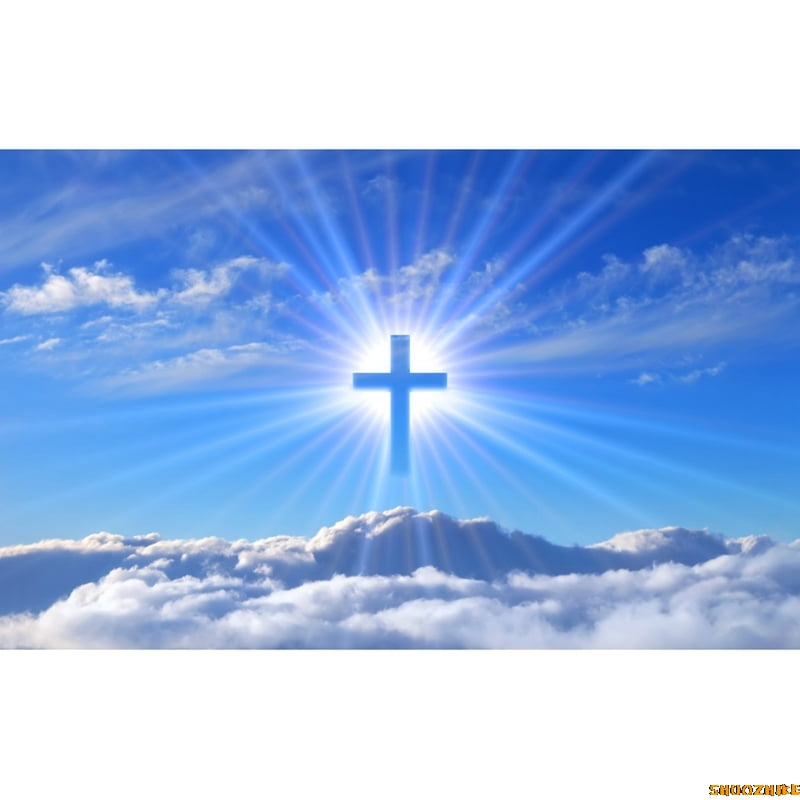 Christian Cross Backdrop Holy Lights Heav Sky Clouds Lord Pray ...