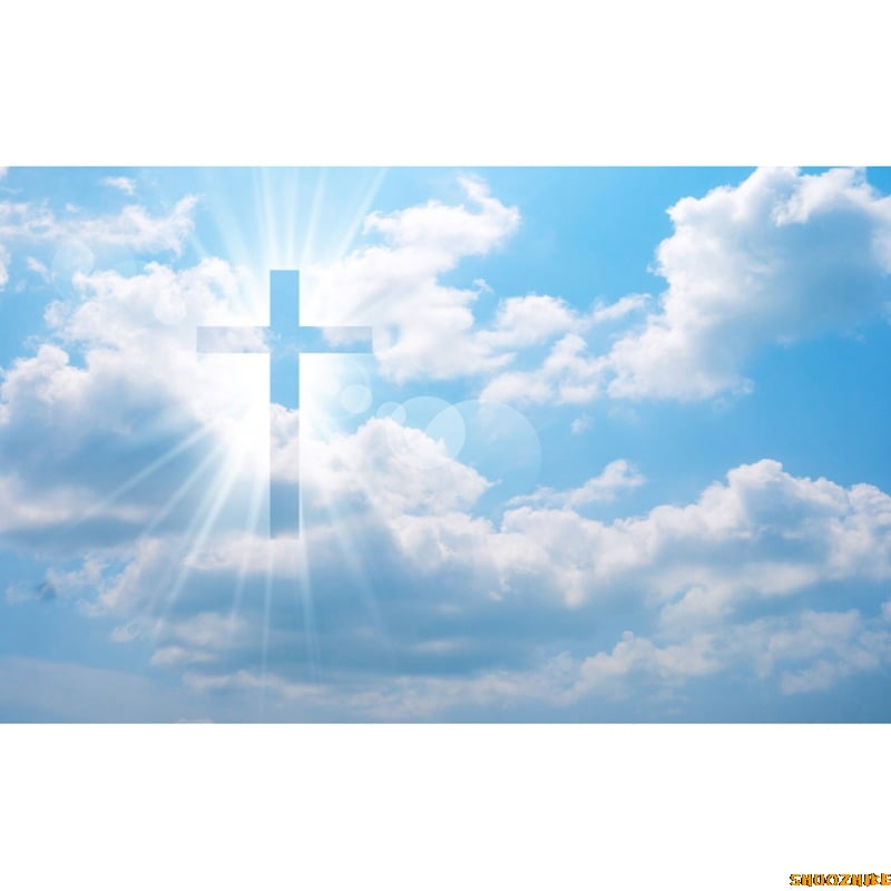 Christian Cross Backdrop Holy Lights Heav Sky Clouds Lord Pray ...