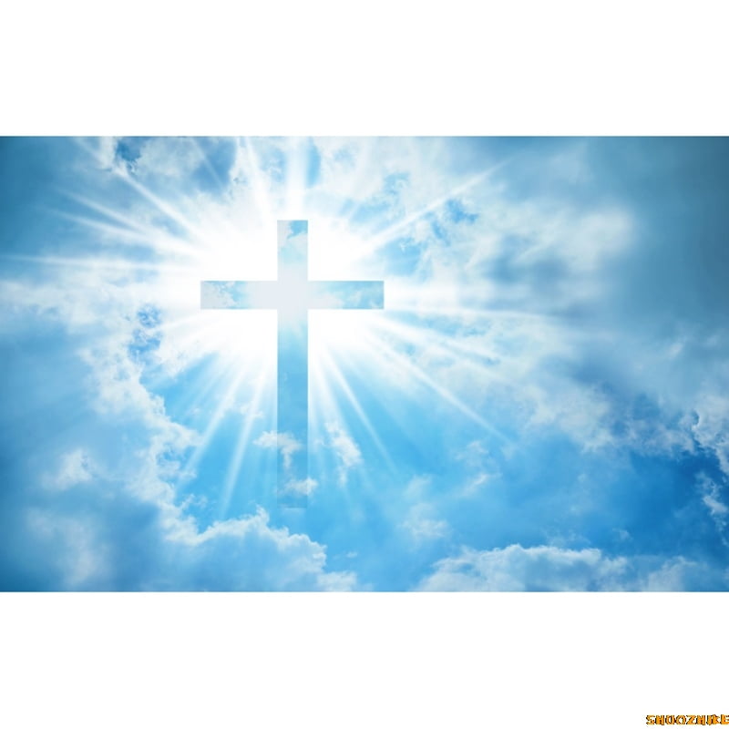 Christian Cross Backdrop Holy Lights Heav Sky Clouds Lord Pray ...