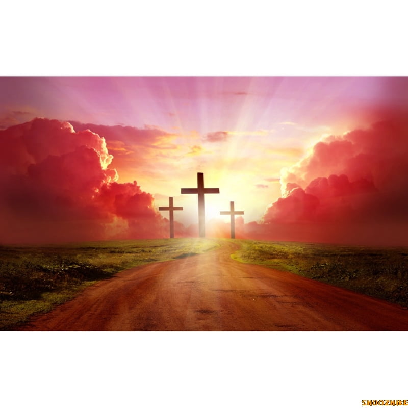 Christian Cross Backdrop Holy Lights Heav Sky Clouds Lord Pray ...