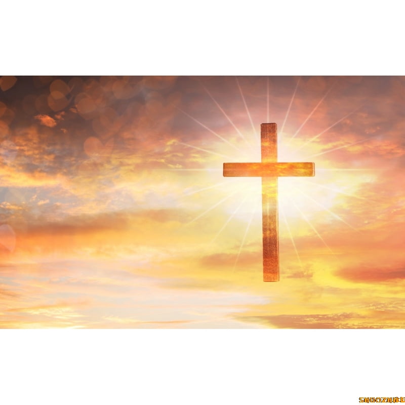 Christian Cross Backdrop Holy Lights Heav Sky Clouds Lord Pray ...