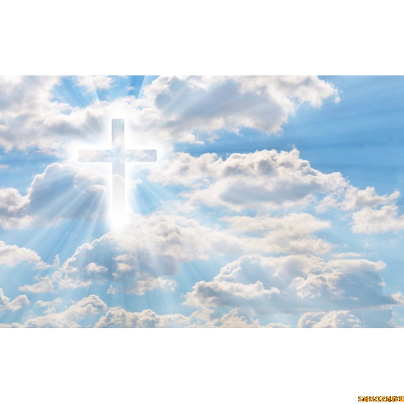 Christian Cross Backdrop Holy Lights Heav Sky Clouds Lord Pray ...