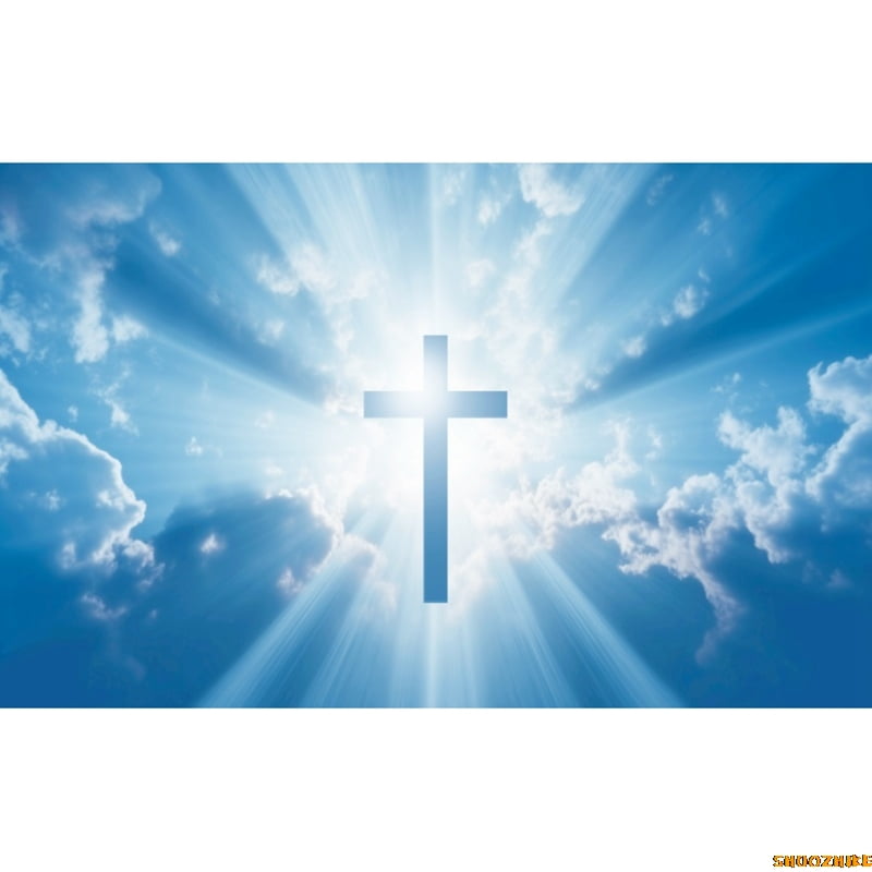 Christian Cross Backdrop Holy Lights Heav Sky Clouds Lord Pray ...