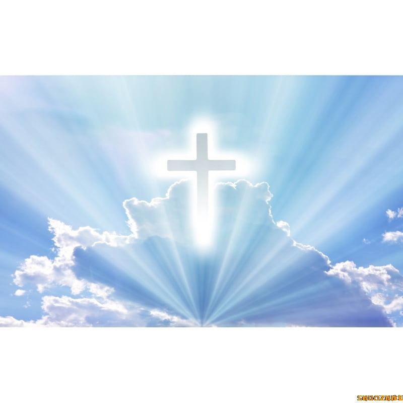 Christian Cross Backdrop Holy Lights Heav Sky Clouds Lord Pray ...