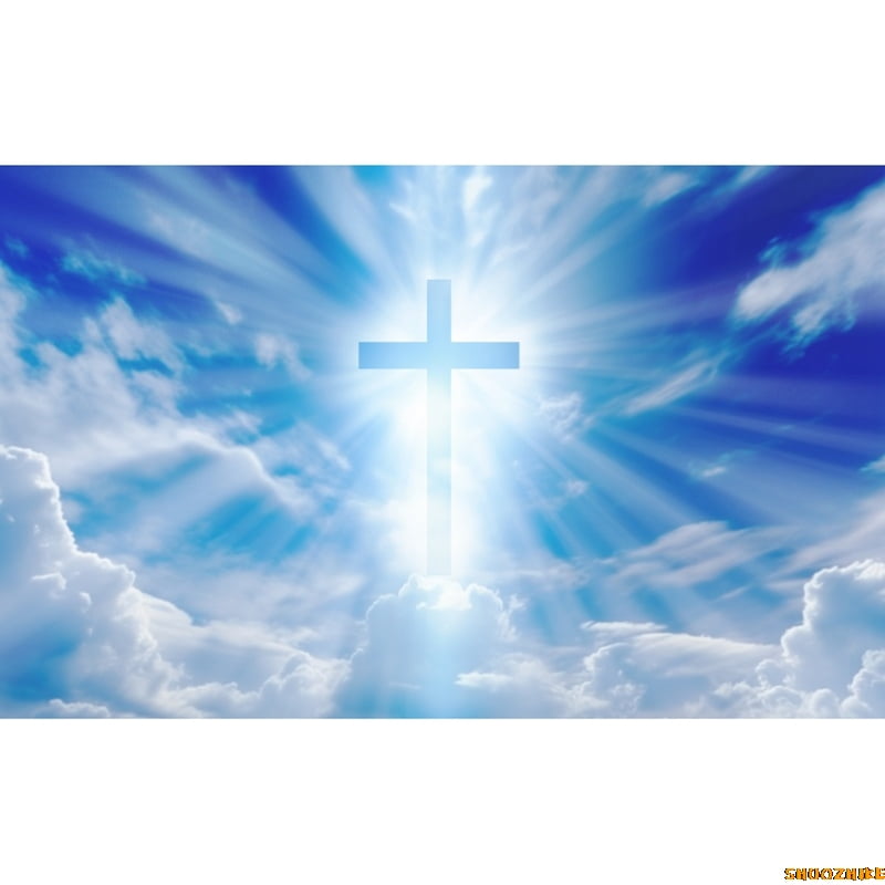 Christian Cross Backdrop Holy Lights Heav Sky Clouds Lord Pray ...