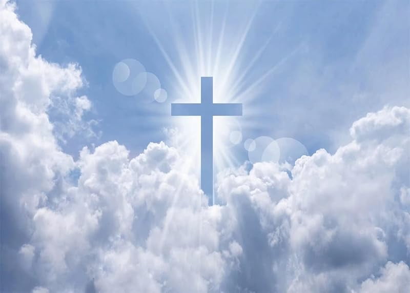 Christian Cross Backdrop Holy Lights Heaven Sky Clouds Crucifix ...