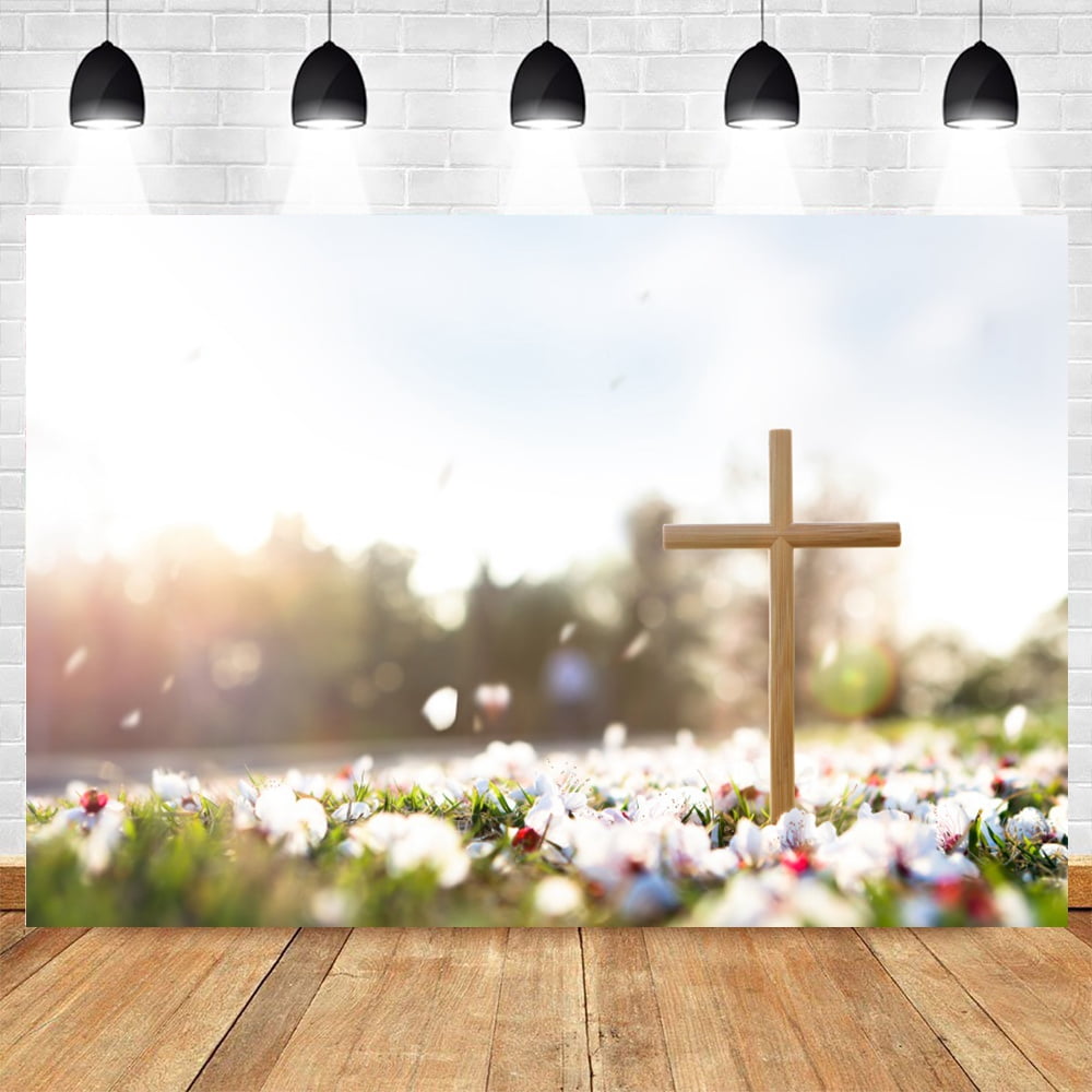 Christian Cross Backdrop Holy Lights Heaven Sky Clouds Crucifix ...