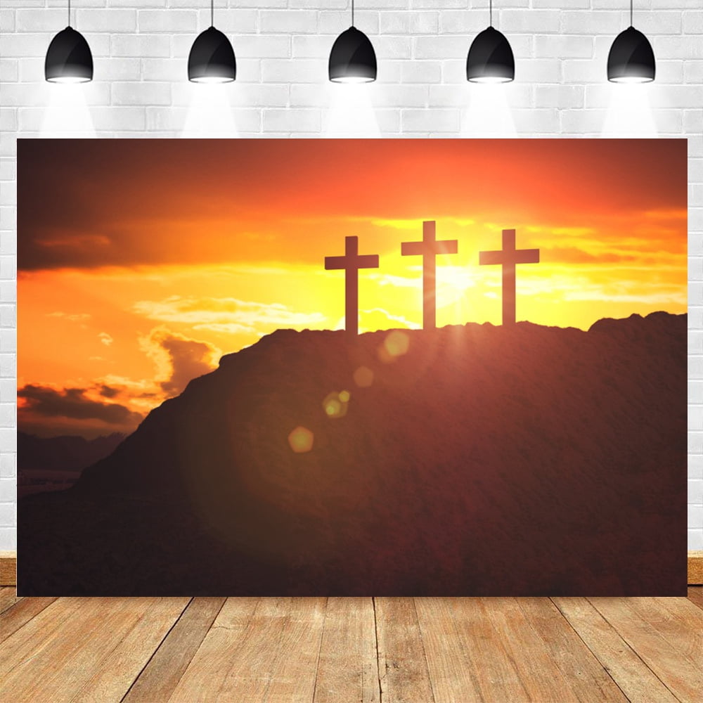 Christian Cross Backdrop Holy Lights Heaven Sky Clouds Crucifix ...