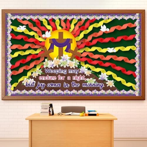 Christian Cross Bulletin Board Set DIY Jesus Resurrection Cross ...