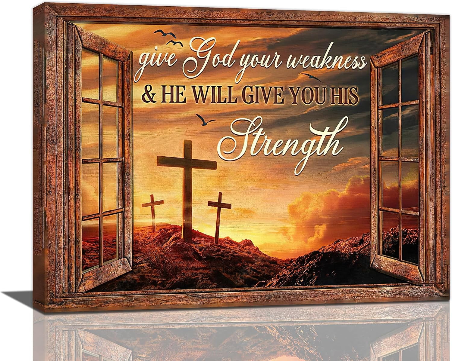 Christian Cross Decor Wall Art Rustic Christ Crosses God Inspirational ...