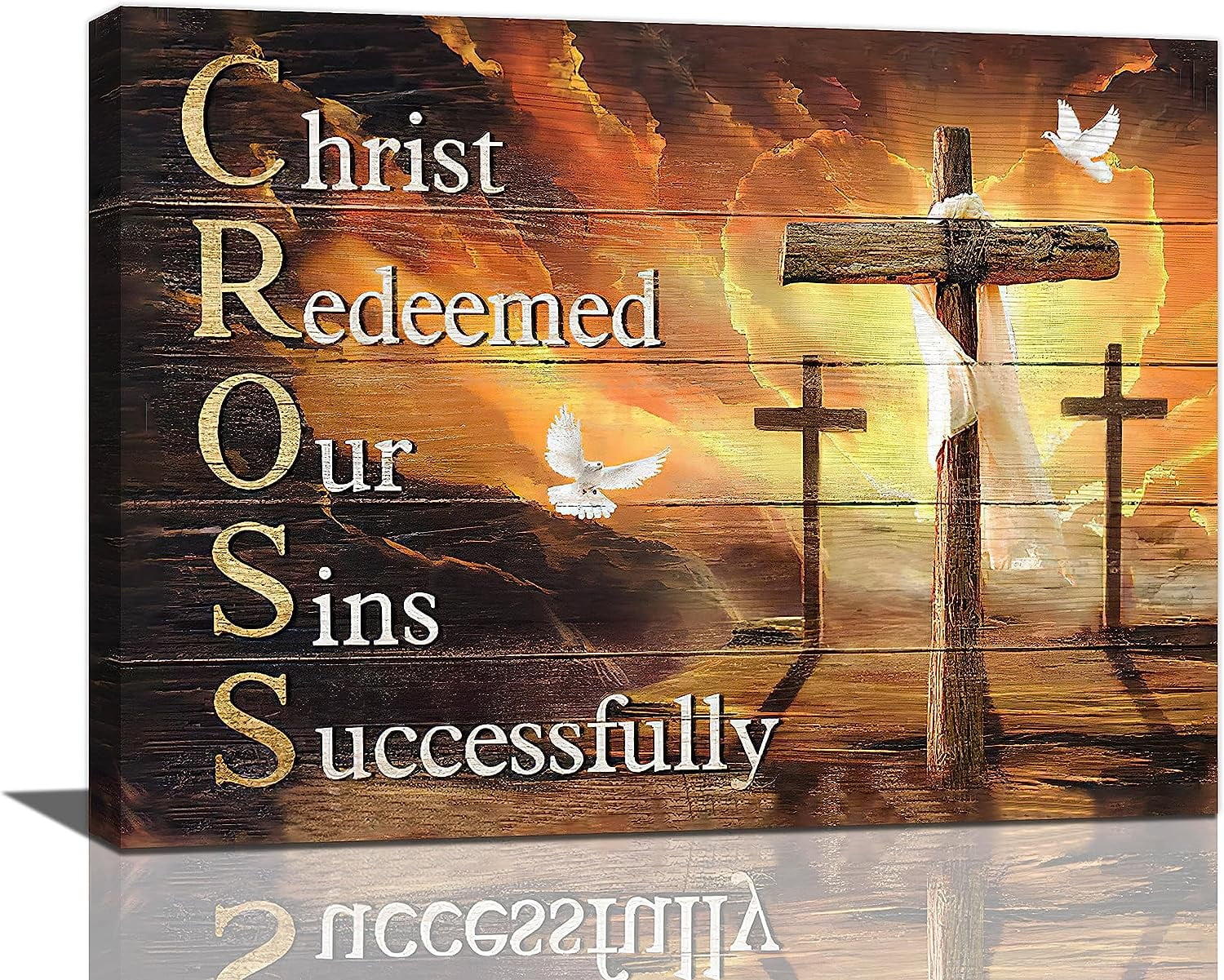 Christian Cross Decor Wall Art Rustic Christ Scripture Crosses ...