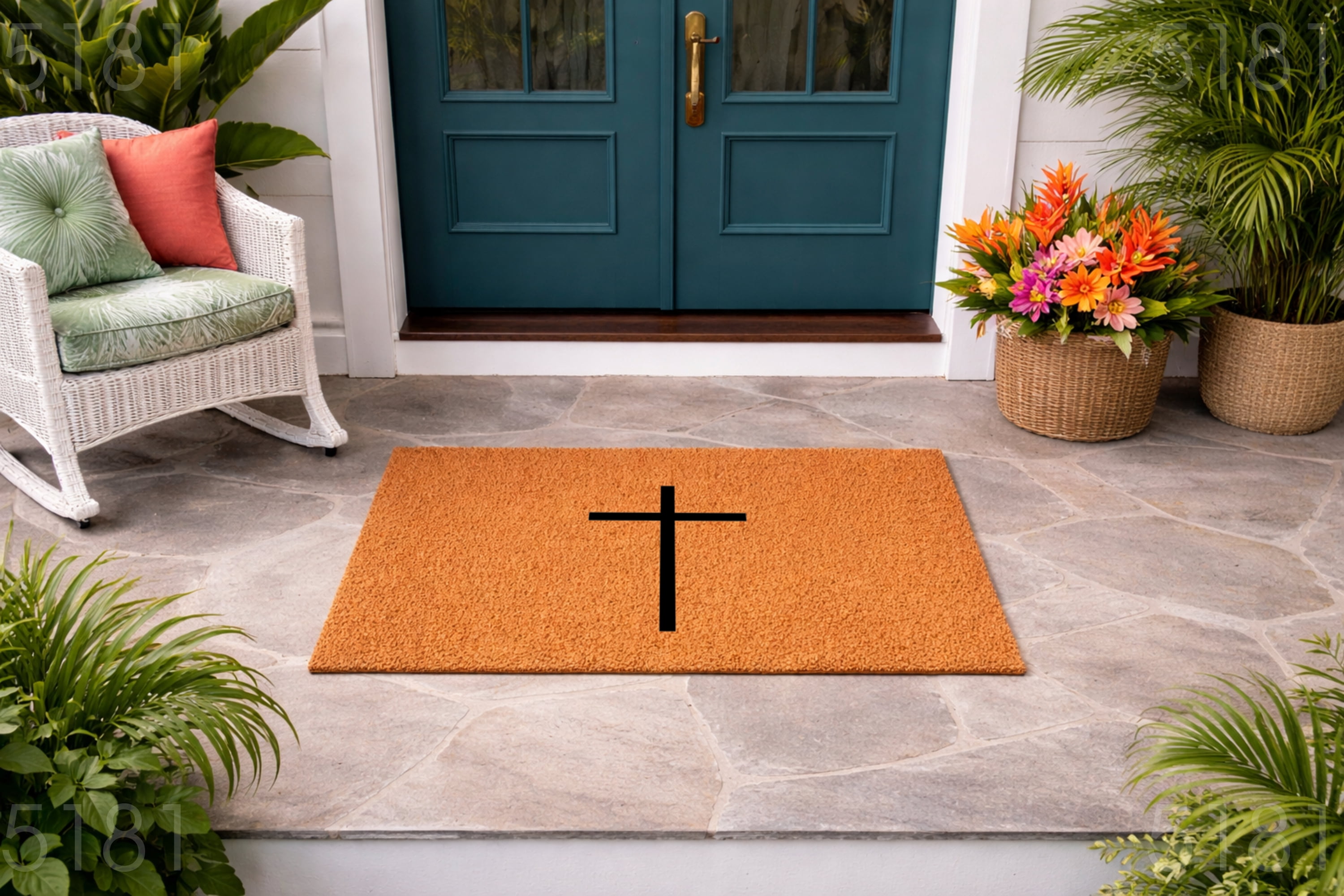 Cross Design Doormat, Outdoor Entryway Welcome Mat (36x72 inches ...
