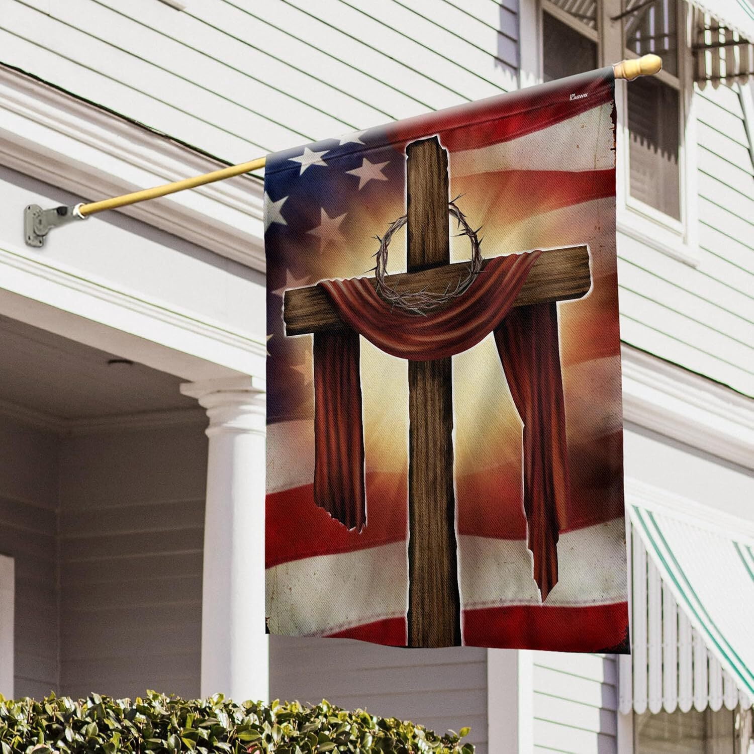 Christian Cross Flag, American Christian Decorations Flags - House Flag ...