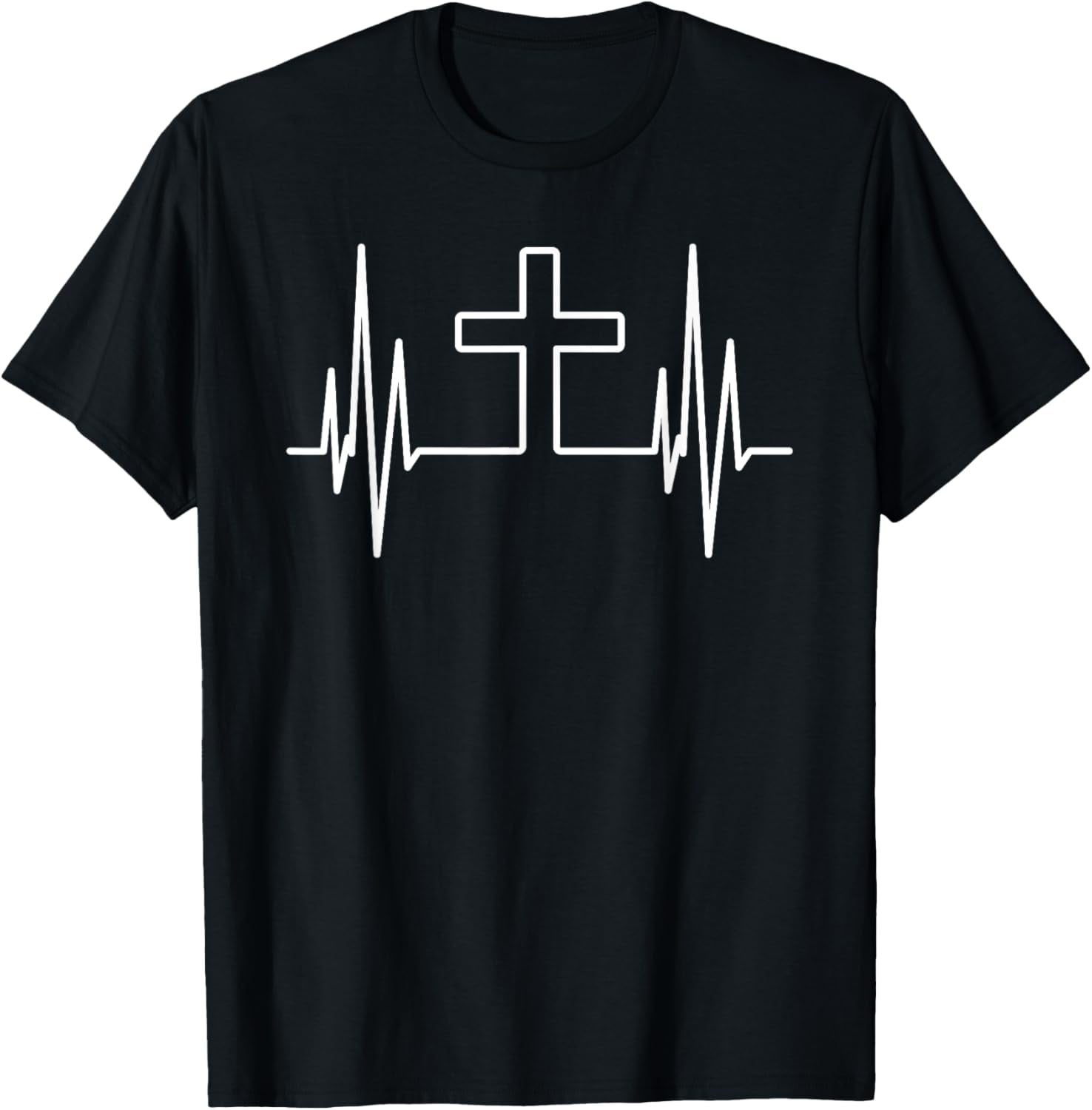 Christian Cross Heartbeat Love for Jesus Christianity God T-Shirt ...