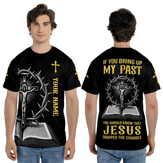 Christian Cross & Holy Bible 3D Tee, Christian Scripture All Over Print ...