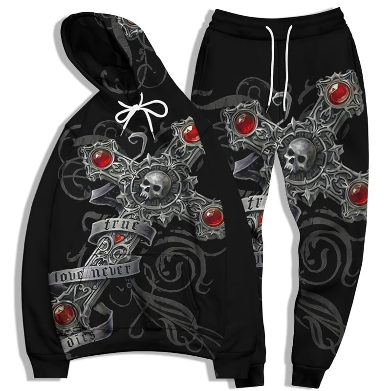Christian Cross Hoodie and Pants Set Sweatshirt Pullovers 3D Print ...