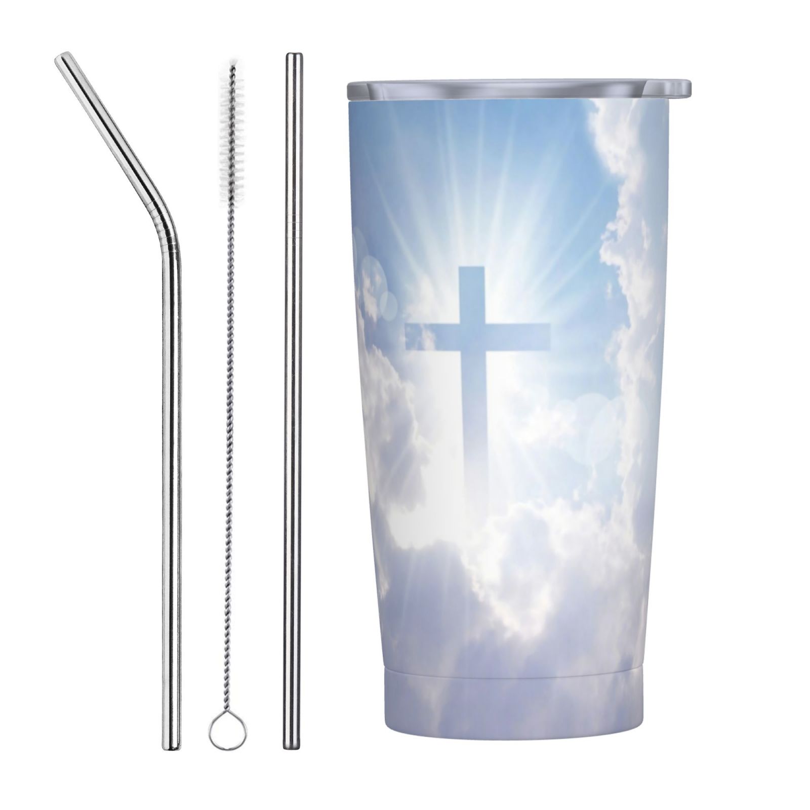 Christian Cross Jesus 20oz Stainless Steel Thermal Cup With Lid And ...