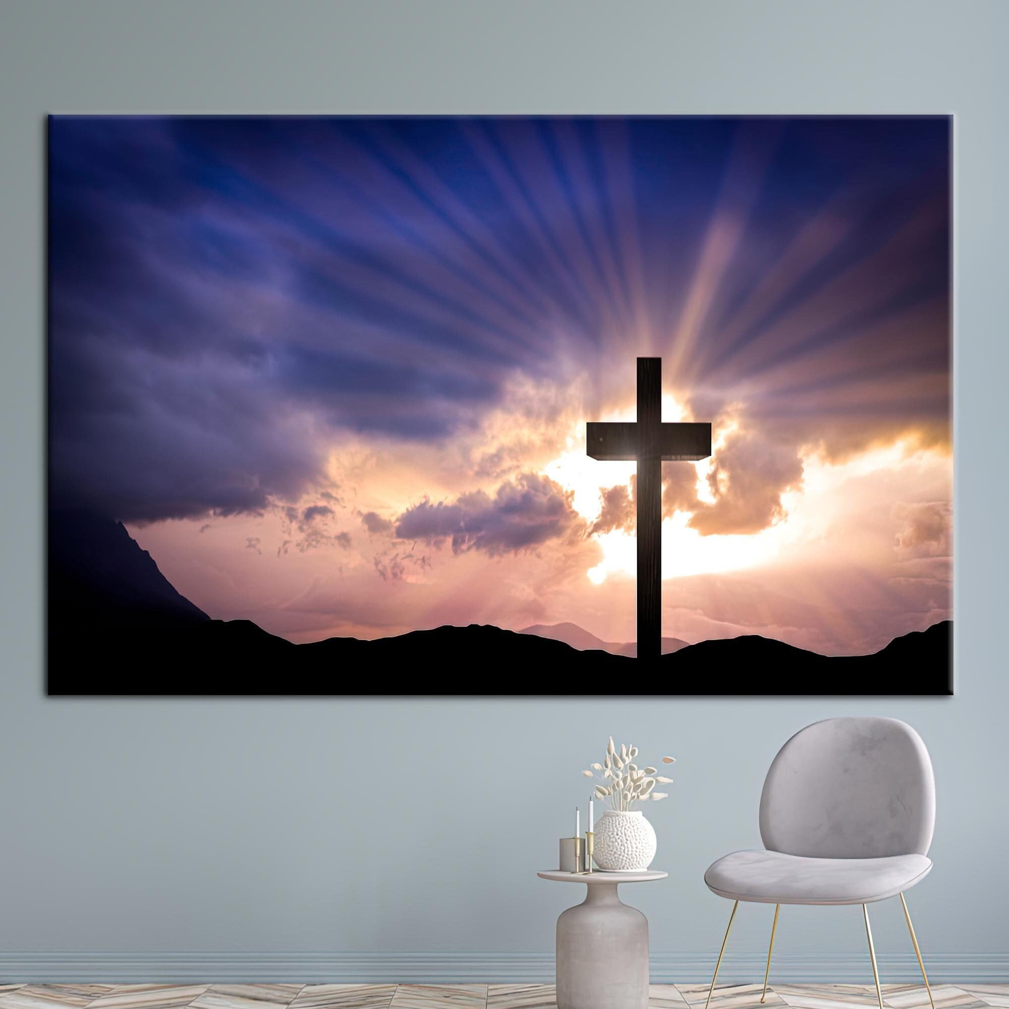 Christian Cross Jesus Christ Cross Printed, Resurrection Cross Art ...