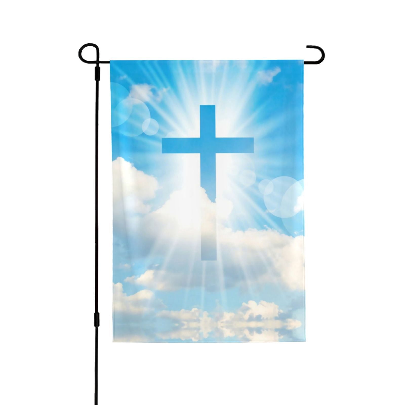 Christian Cross Jesus Flag Double Sided Garden Flag 28×40in Inch House ...