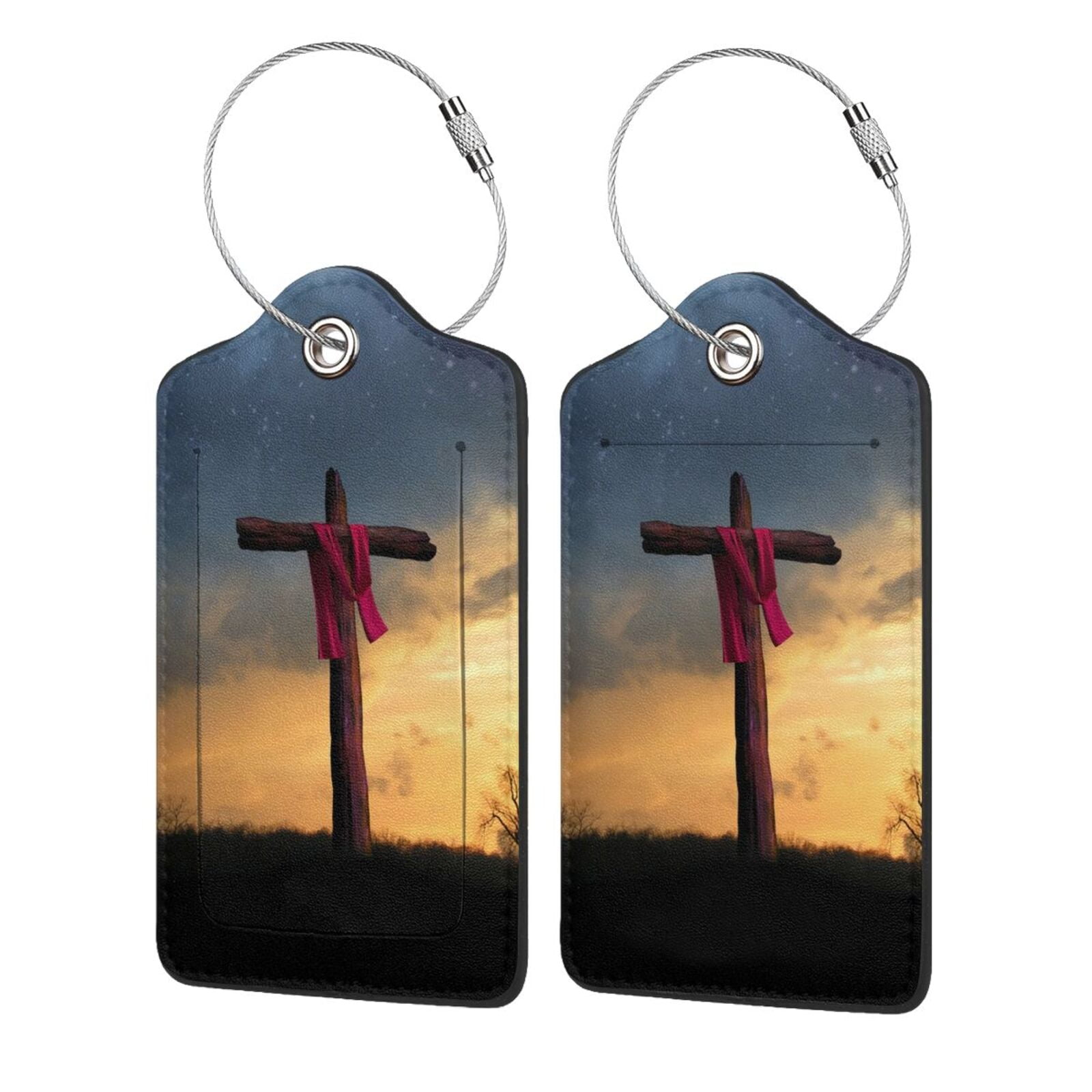 Christian Cross Jesus Luggage Tags for Suitcase PU Privacy Cover ID ...