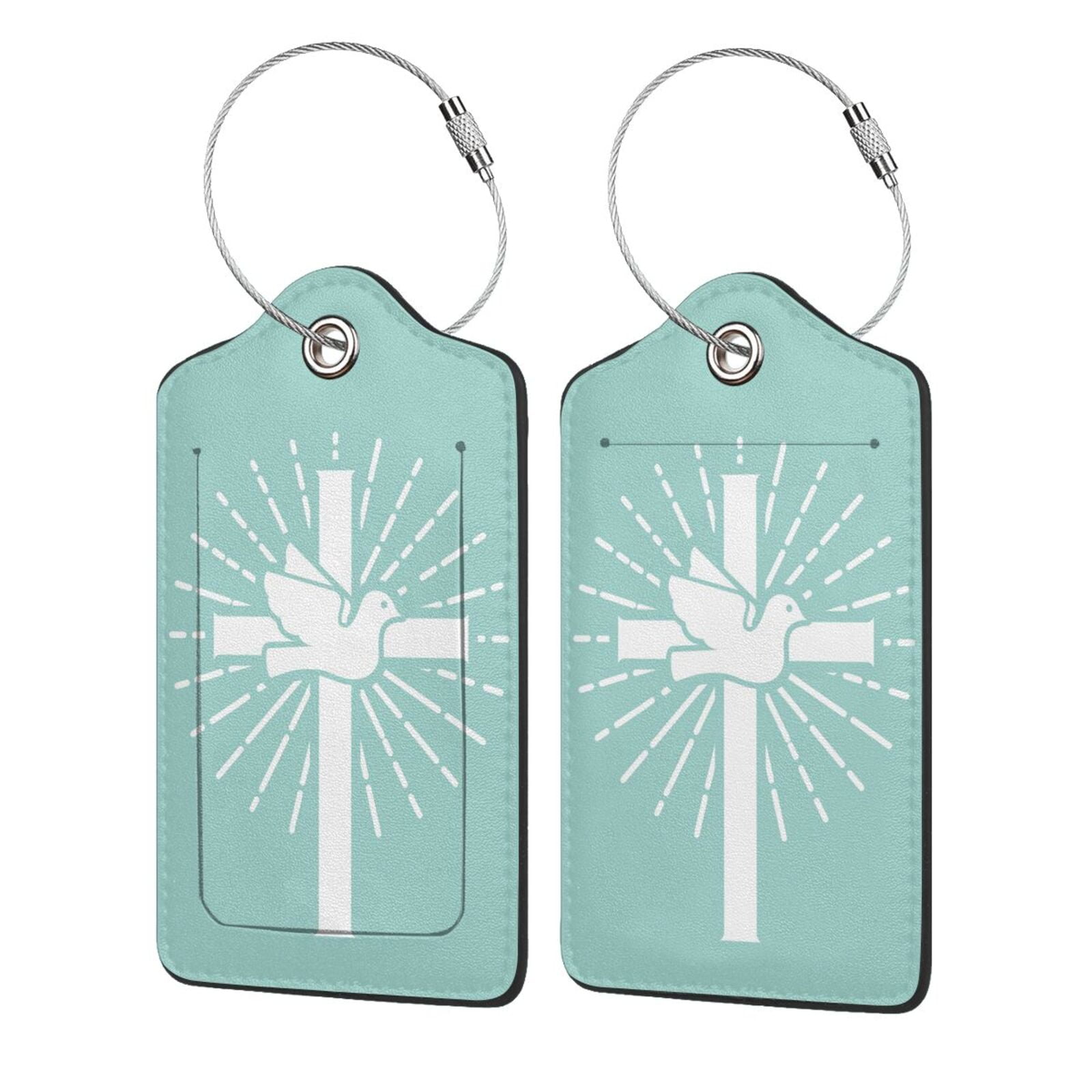 Christian Cross Jesus Luggage Tags for Suitcase PU Privacy Cover ID ...