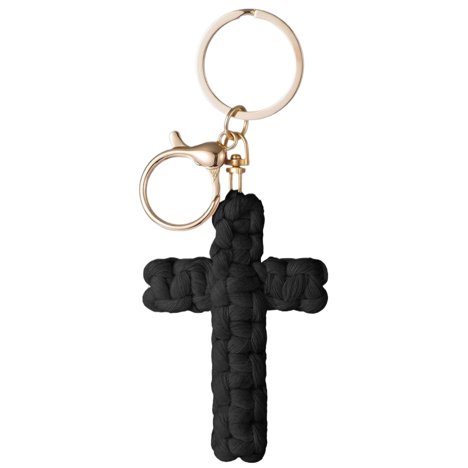 Christian Cross Keychain Handmade, Soft Woven Bohemian Macrame Key Ring ...