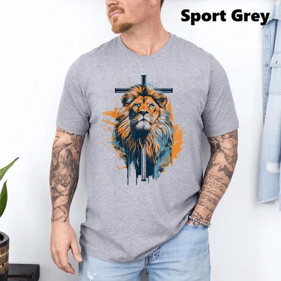 Christian Cross Lion Of Judah Religious Faith Jesus T-Shirt Unisex S ...