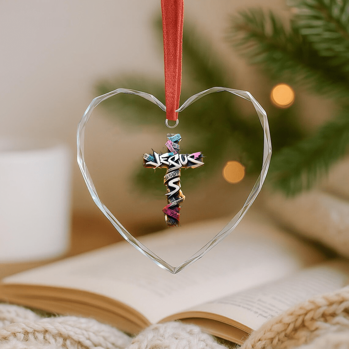 Christian Cross Of Christ Graffiti Punk Art Style Distressed Ornament ...