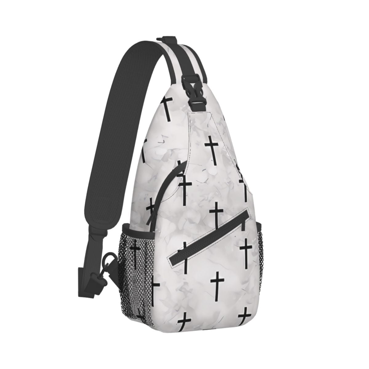 Christian Cross Pattern Crossbody Chest Bags Cross Crucifixion Pockets ...