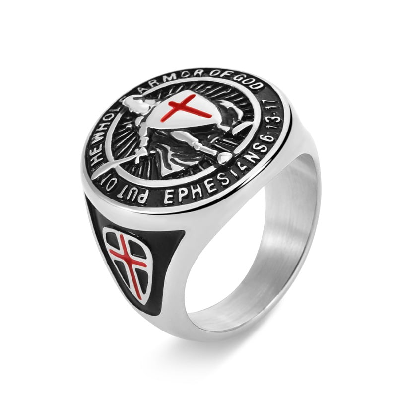 Christian Cross Pattern Men's gold color Templar Knight Crusader Knight ...
