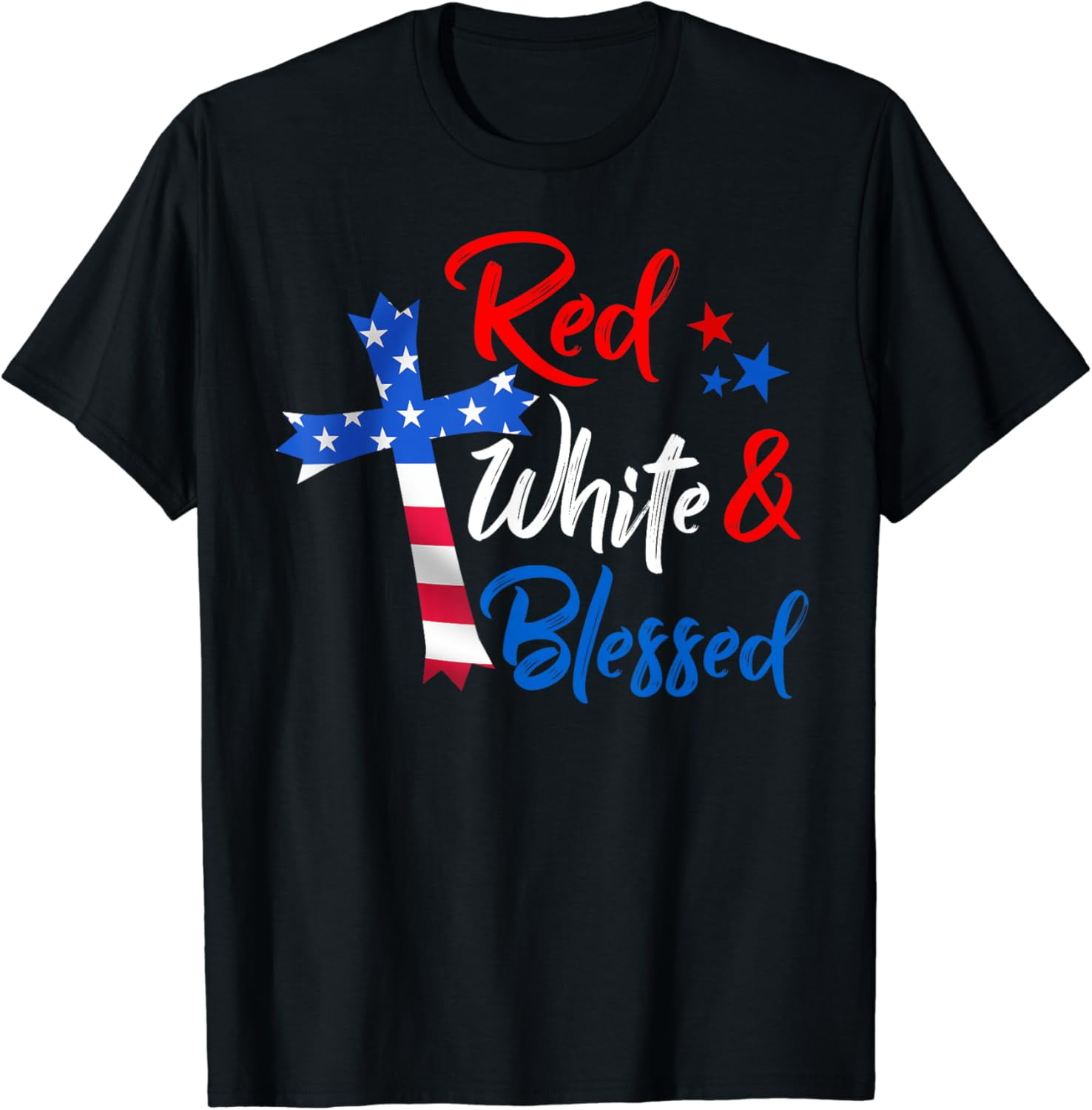 Christian Cross Red White Blessed 4th Of July T-Shirt - Walmart.com