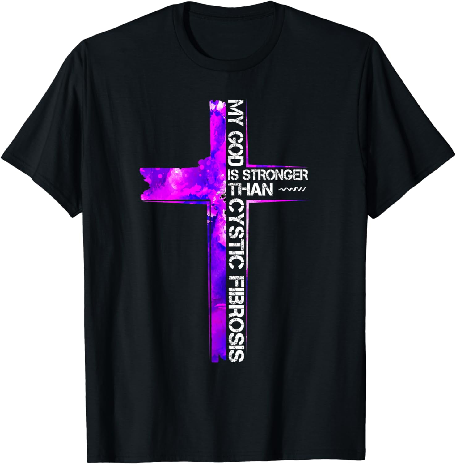 Christian Cross Ribbon Cystic Fibrosis Awareness Costume T-Shirt - Walmart.com