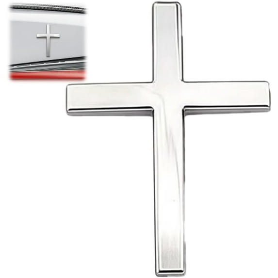 Christian Cross Sticker, 3D Metal Christ Cross Badge Decal for Cars ...