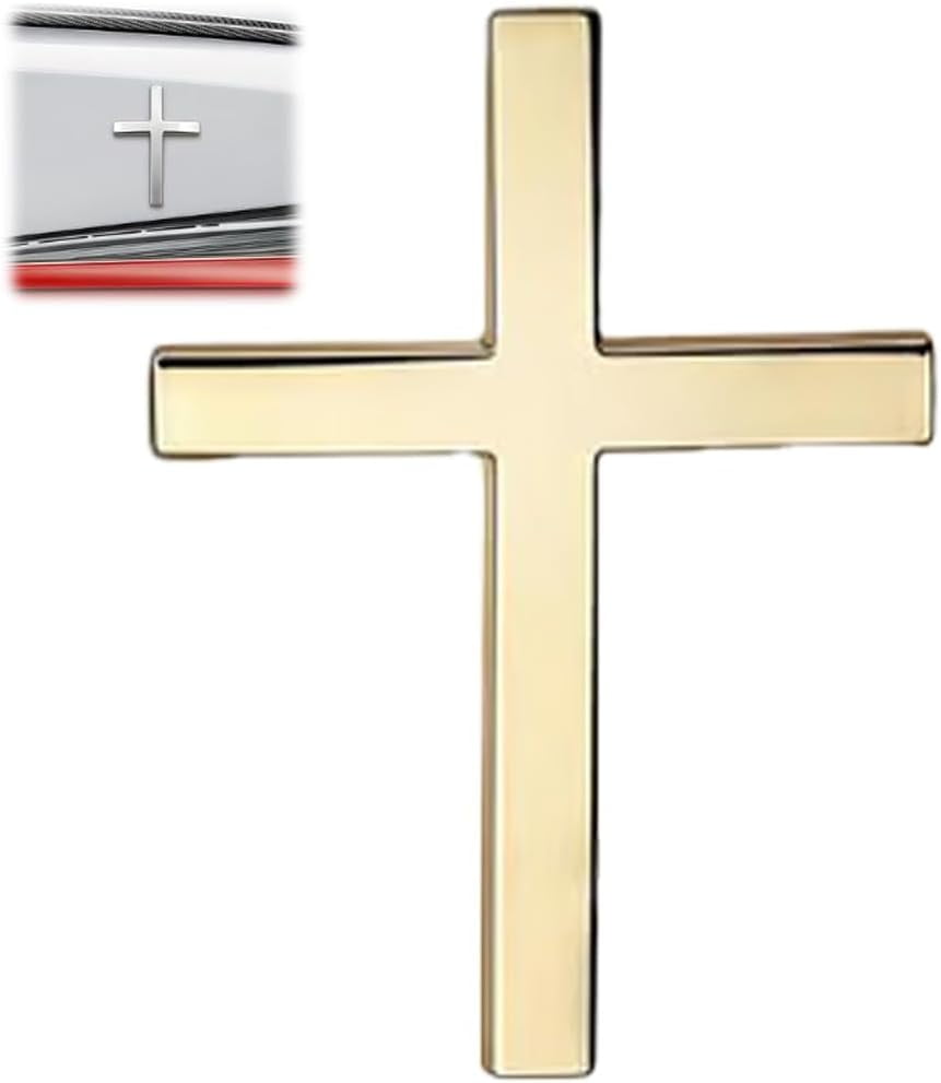 Christian Cross Sticker, 3D Metal Christ Cross Badge Decal for Cars ...