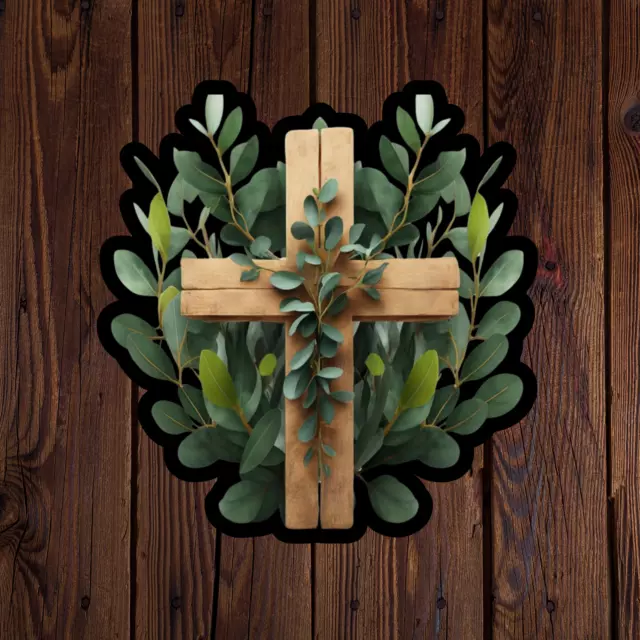 Christian Cross Sticker Jesus God Floral Boho Memorial Journal Sticker ...