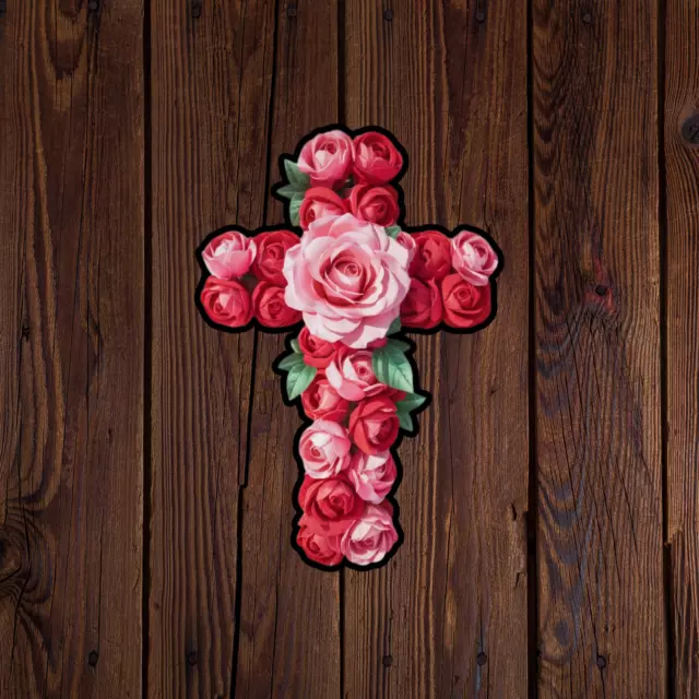 Christian Cross Sticker Jesus God Floral Boho Memorial Journal Sticker ...